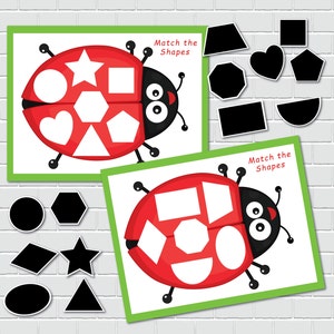 Ladybug Shapes Matching Activity, 2D Shapes, File Folder Games, Special ...