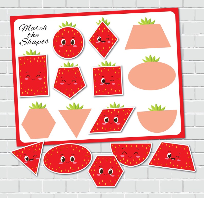 Shape Matching Activity, 2D Shapes, Summer Busy Book Page, File Folder ...