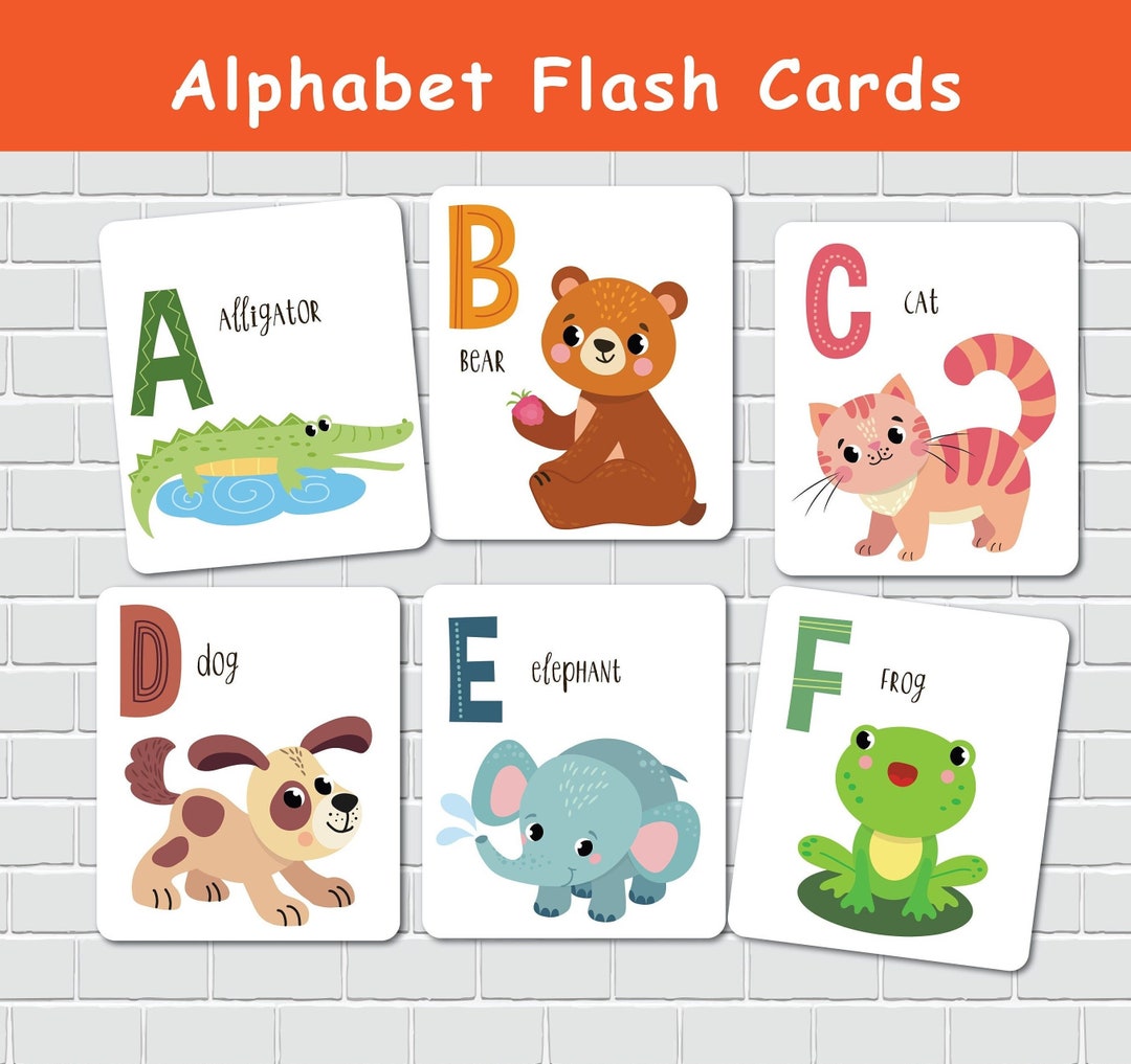 Alphabet Flashcards for Toddlers, ABC Printable Flash Cards, ABC ...