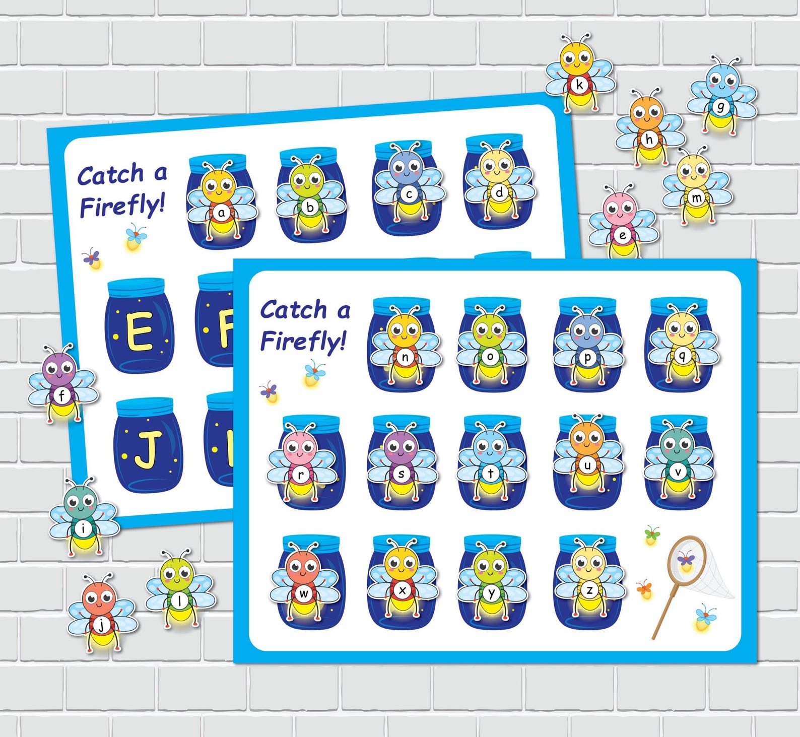 Firefly ABC Matching Activity for Kids, Summer Busy Book Page, File ...