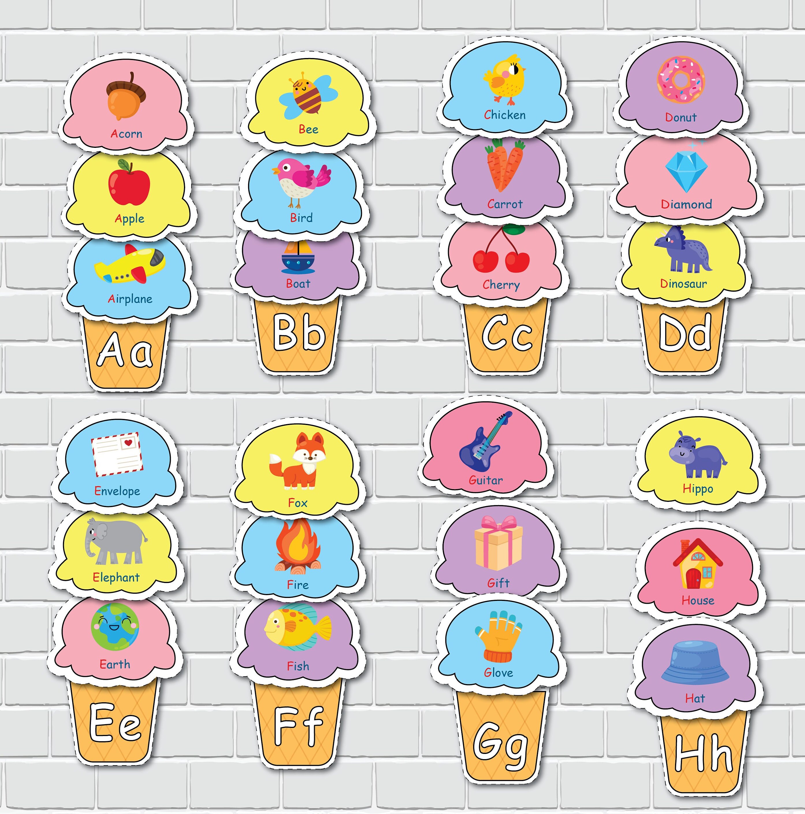 Ice Cream Alphabet Matching Activity. ABC Busy Book. Learning ...