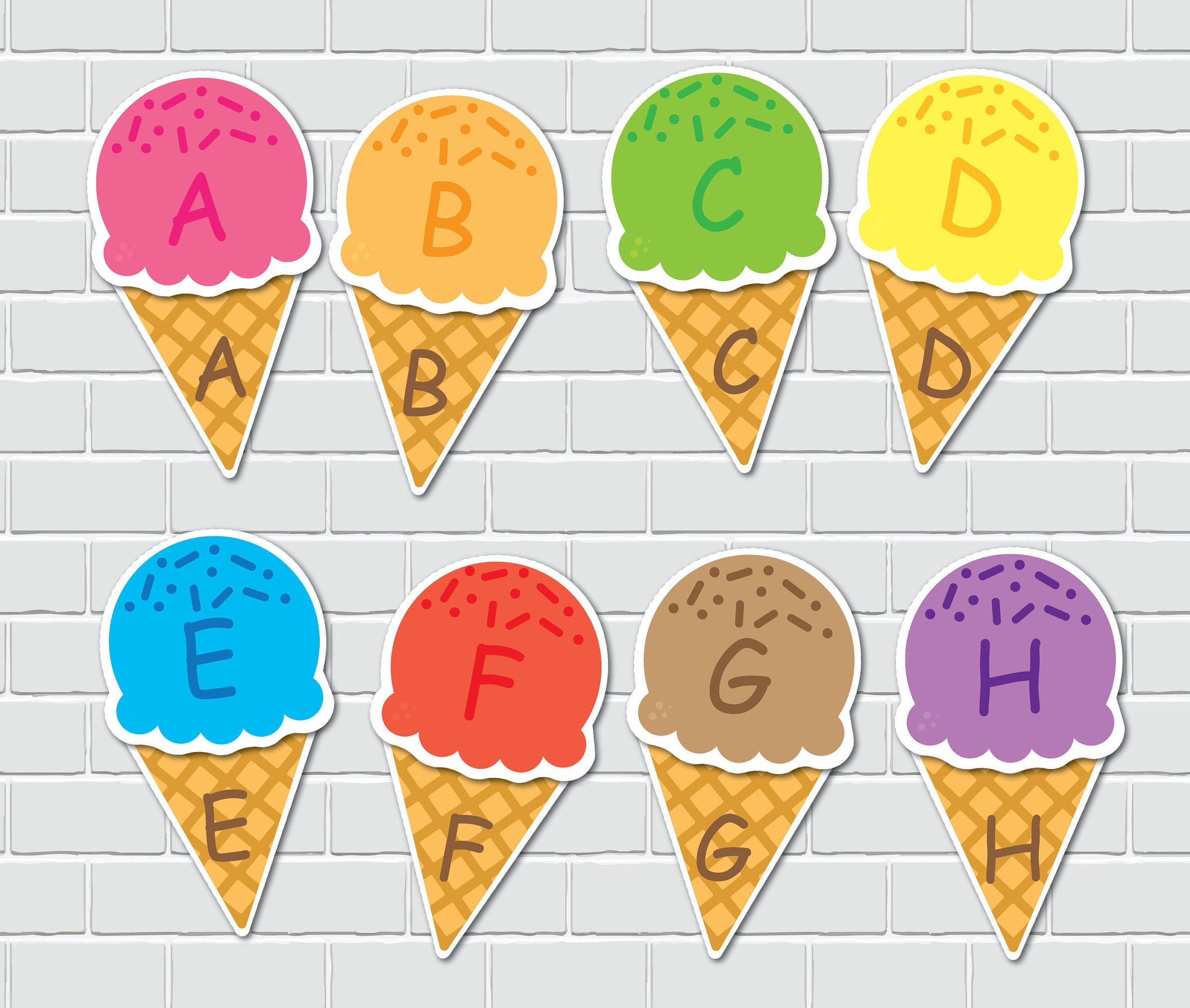 Ice Cream Alphabet Matching Activity. Toddler Printable ABC - Etsy