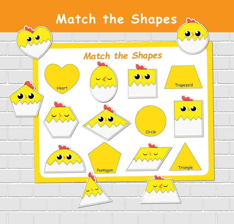 Chick Shape Matching Activity: Farm Busy Book Page (digital Download ...