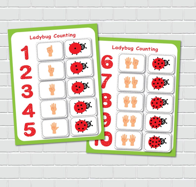 Ladybug Count and Match Activities, Preschool Math,toddler Busy Book ...