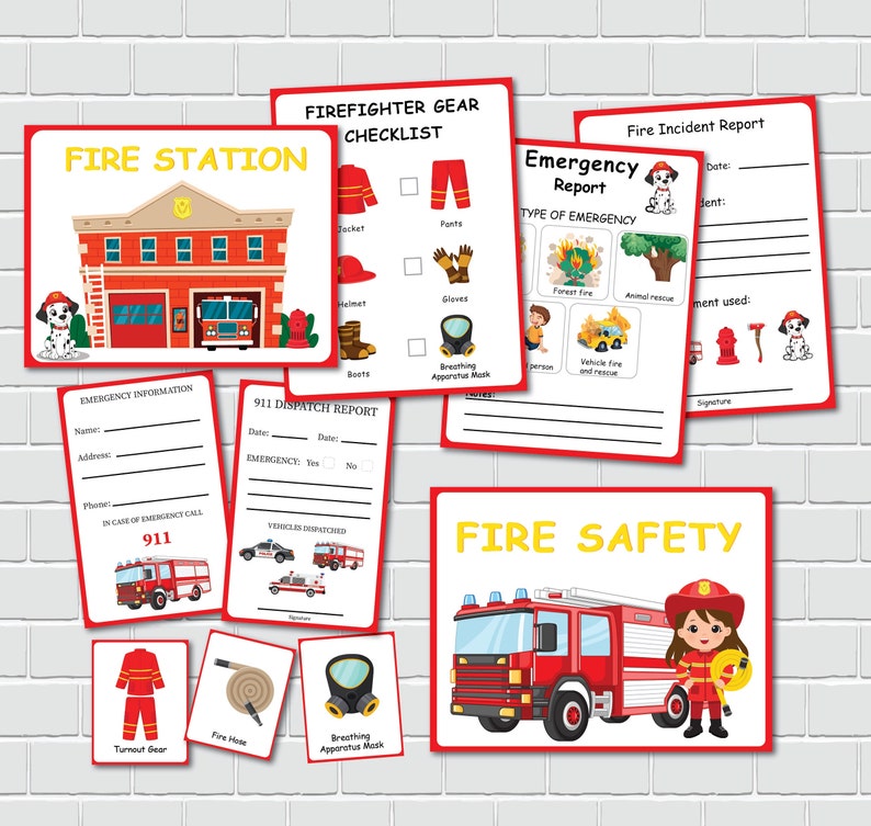 Fire Station Pretend Play, Printable Firefighter Dramatic Play ...