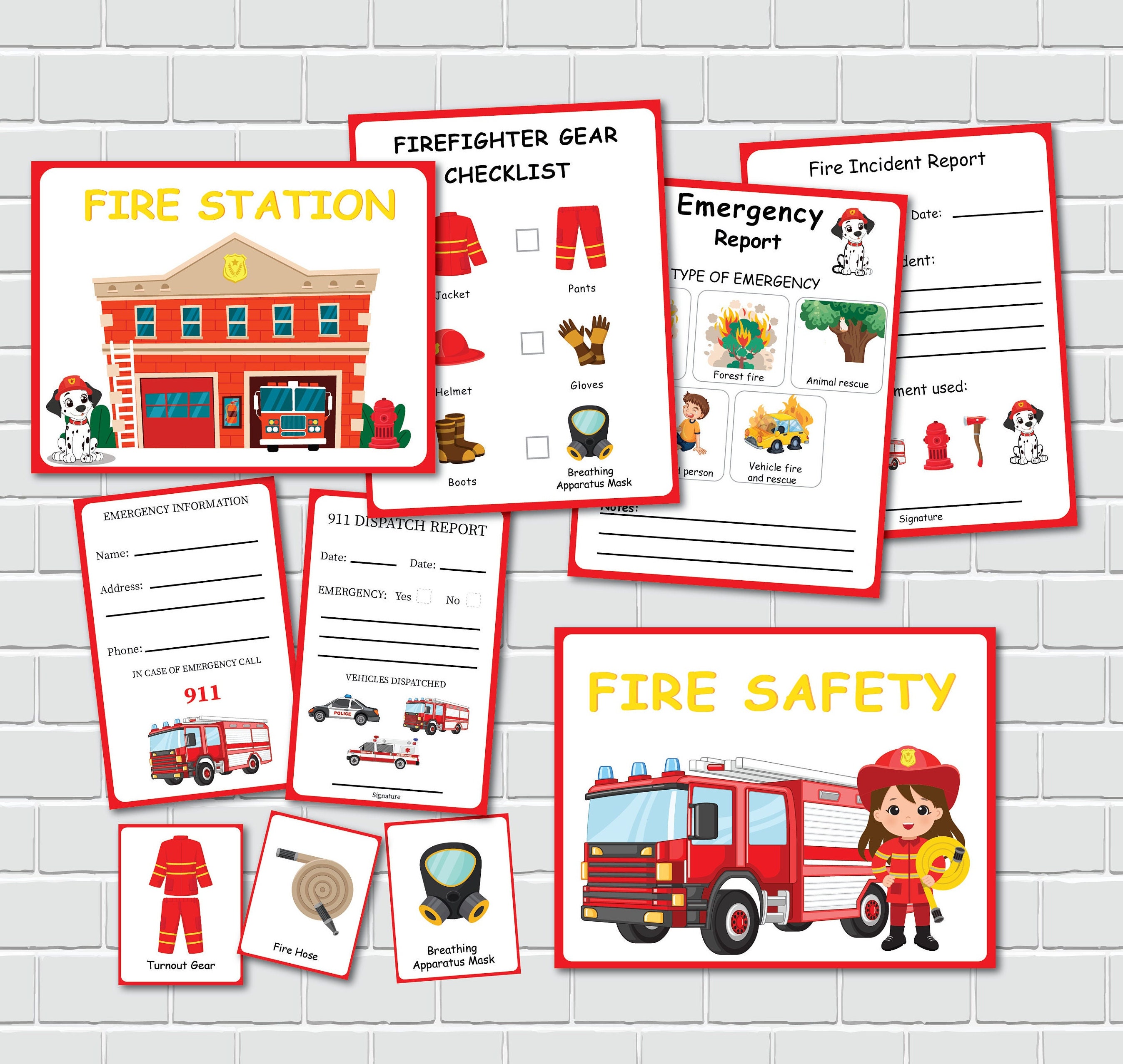Fire Station Pretend Play, Printable Firefighter Dramatic Play ...