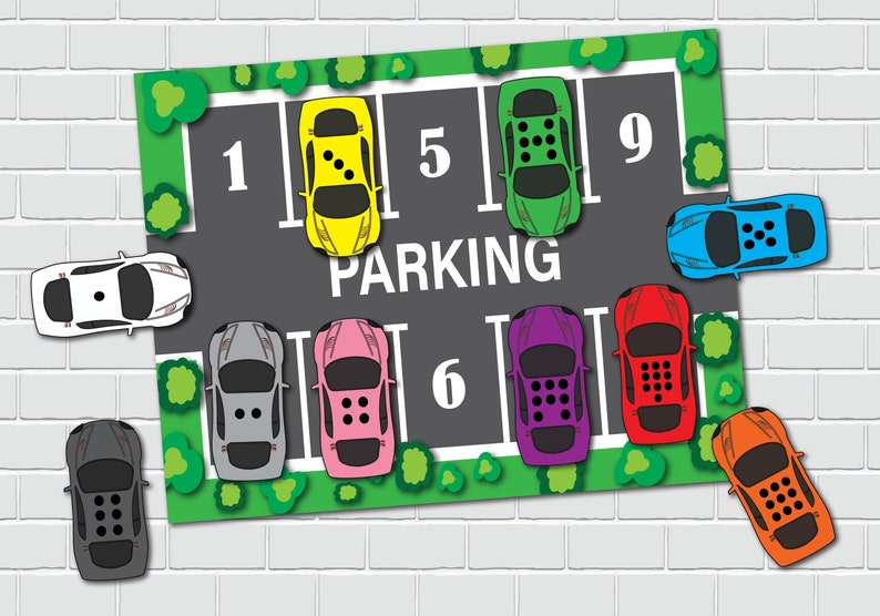Parking Cars Busy Book Pages Toddler Learning Binder Preschool Matching ...