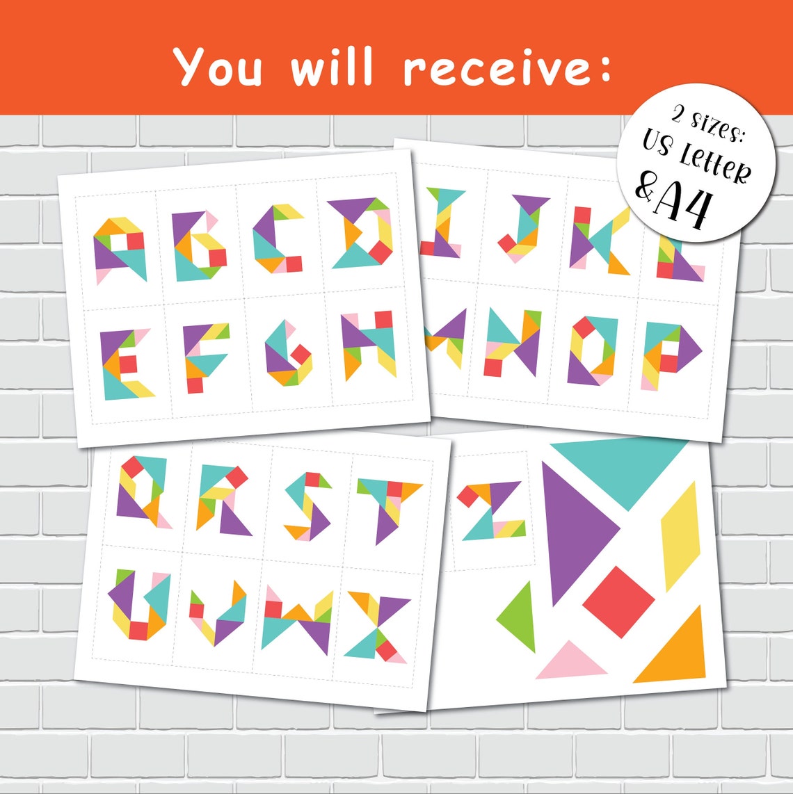 Alphabet Tangrams ABC Puzzle for Preschool and Kindergarten - Etsy