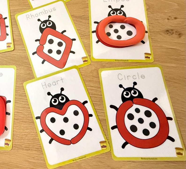 Ladybug Shapes Play Dough Mats, Summer Play Doh Activity, Preschool ...