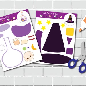 Halloween Cut Out and Glue Activity for Kids. Preschool Cutting ...