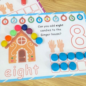 Christmas Play Doh Mats, Toddler Printable Play Dough Activity, Numbers ...