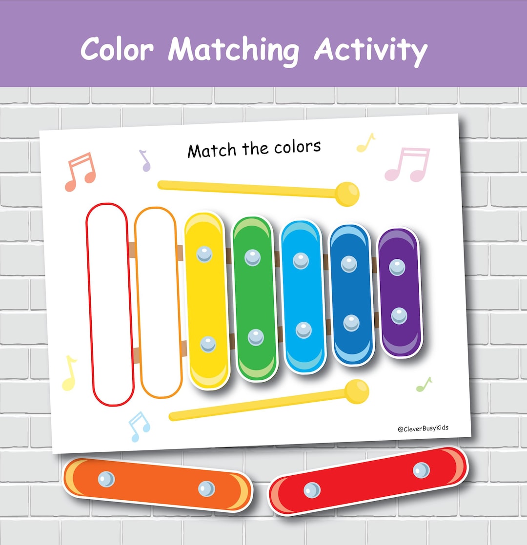 Xylophone Color Matching Activity for Kids, Toddler Printable ...