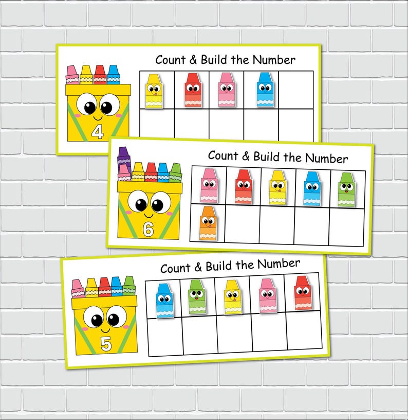 Crayon Ten Frame Activity, Preschool Math, Number Recognition ...