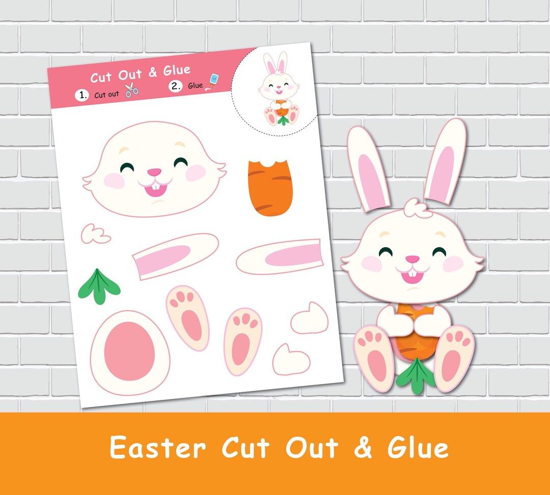 Easter Cut and Glue Craft: Build a Bunny, Spring Activity (digital ...