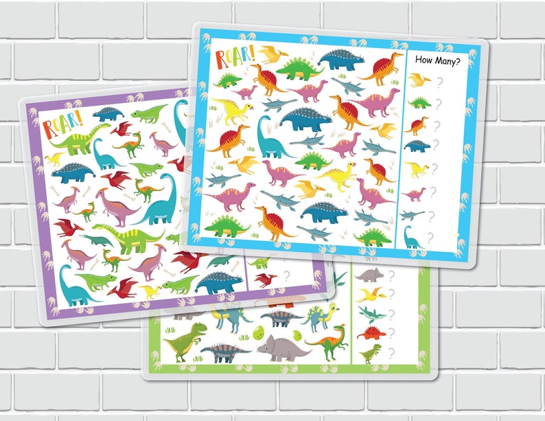 Dinosaurs I Spy Activity Preschool Look and Find Counting - Etsy