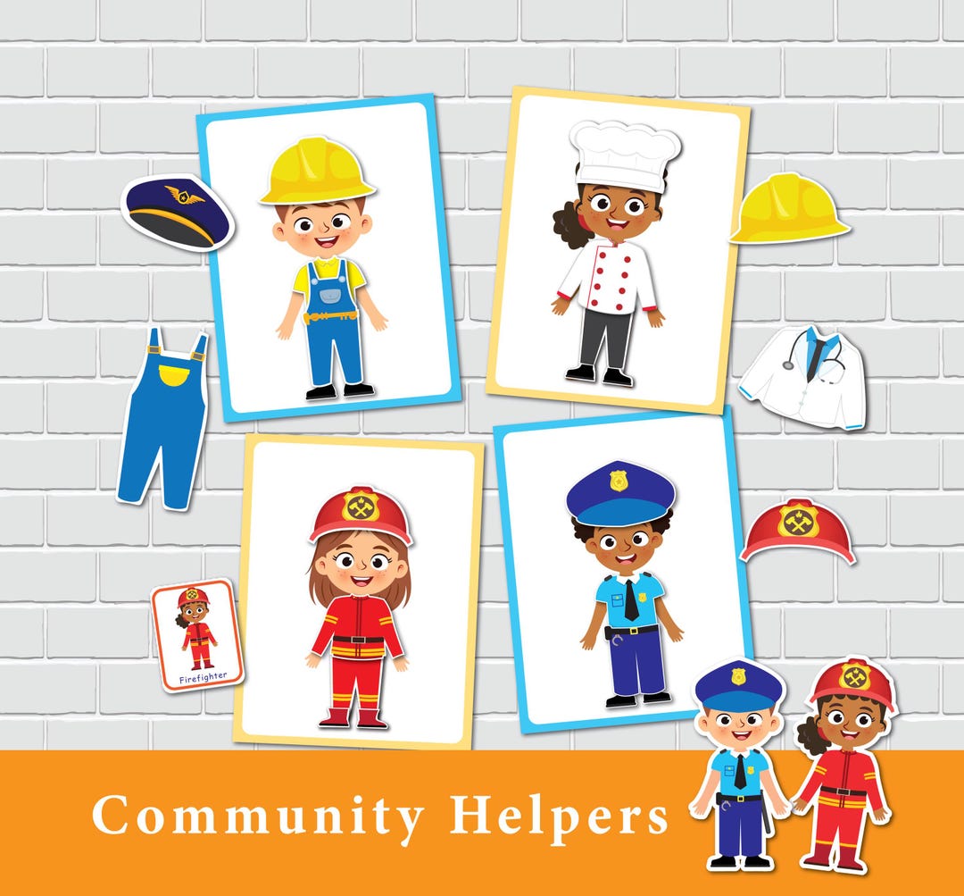 Community Helpers Dress up Preschool Printable Worksheets Professions ...