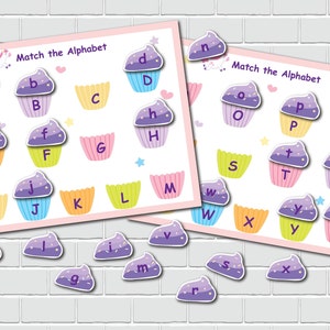 Cupcake Alphabet Matching Printable Activity. Toddler ABC Learning ...