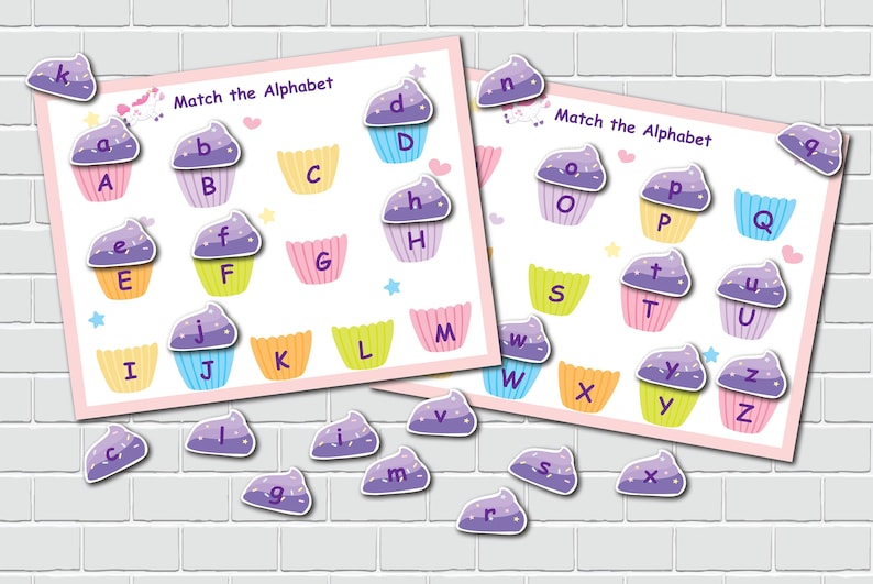 Cupcake Alphabet Matching Printable Activity. Toddler ABC - Etsy