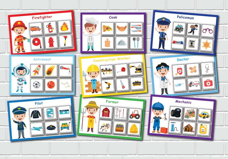 Community Helpers Preschool Sorting Mats. Professions - Etsy