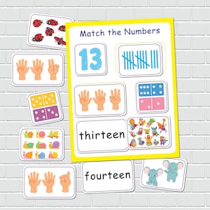 Matching Numbers 1-20 Activity. Counting Game, Preschool Math, Number ...