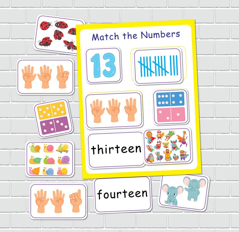 Matching Numbers 1-20 Activity. Counting Game, Preschool Math, Number ...