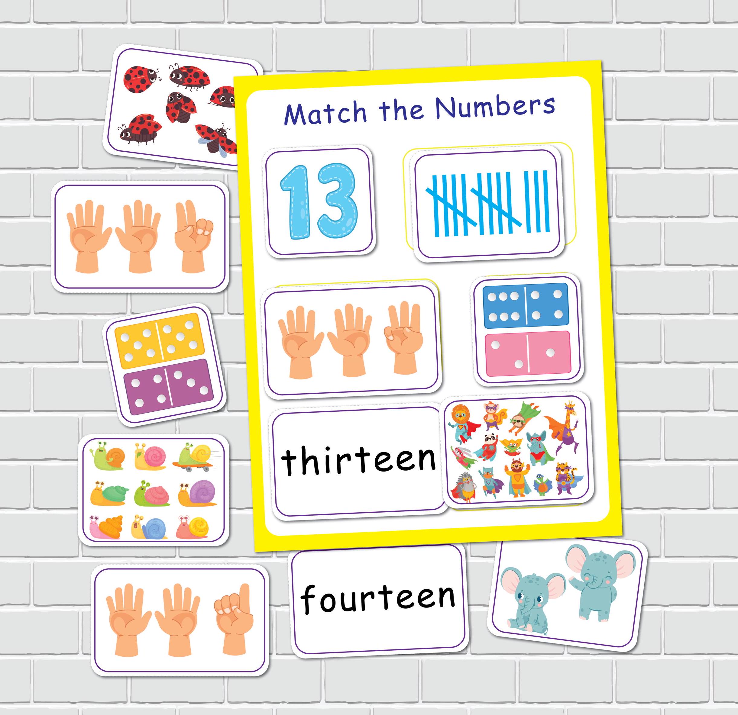 Matching Numbers 1-20 Activity. Counting Game, Preschool Math, Number ...