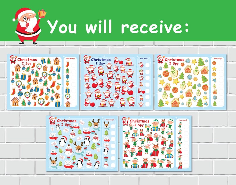 I Spy Christmas Printable Activity. Look and Find Counting Game ...