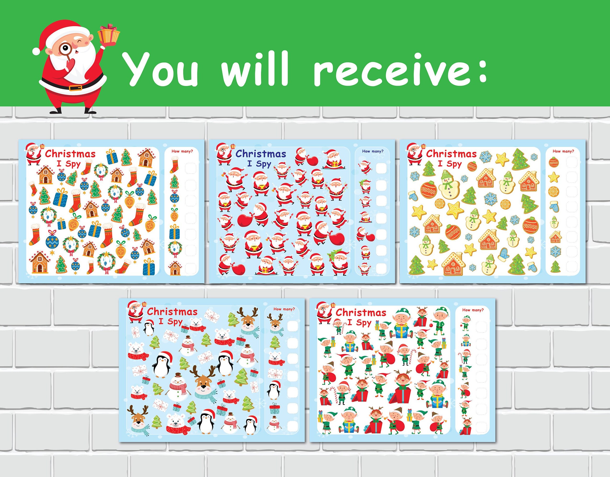 I Spy Christmas Printable Activity. Look and Find Counting Game ...