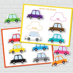 Cars Color Matching Activity for Kids, Toddler Printable, Montessori ...