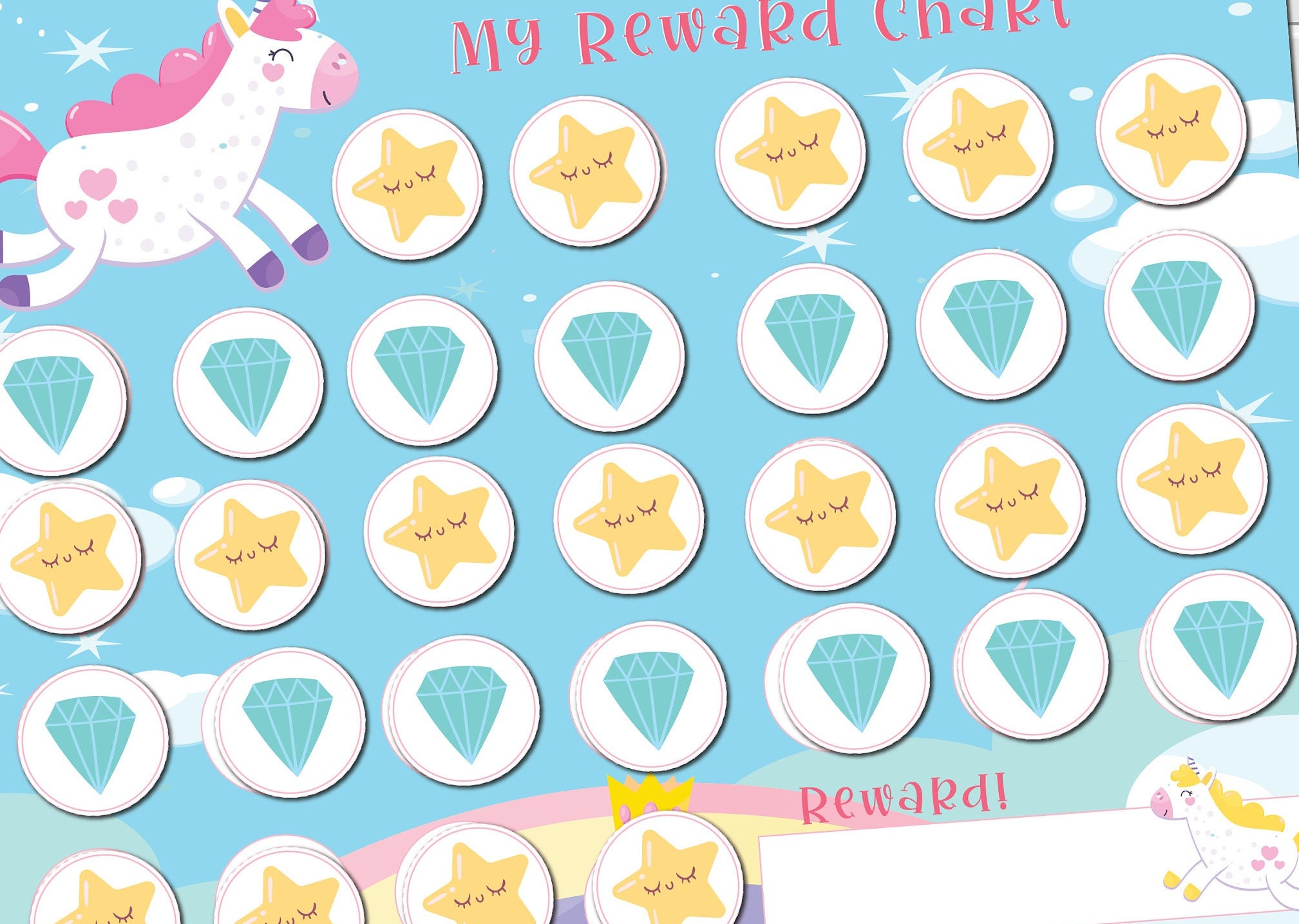 Unicorn Reward Chart, Kids Behavior Chart, Unicorn Chore Chart, Unicorn ...