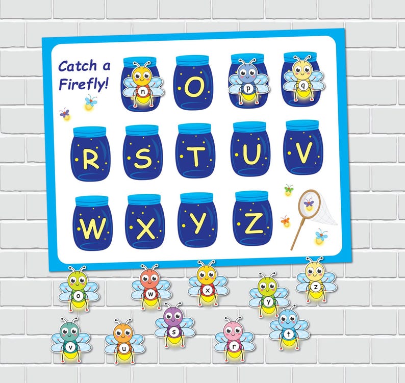 Firefly ABC Matching Activity for Kids, Summer Busy Book Page, File ...