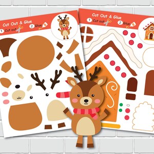 Christmas Cut Out and Glue Activity for Kids. Preschool Cutting ...