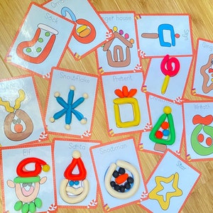 Christmas Play Dough Mats, Printable Play Doh, Visual Cards, Toddler ...