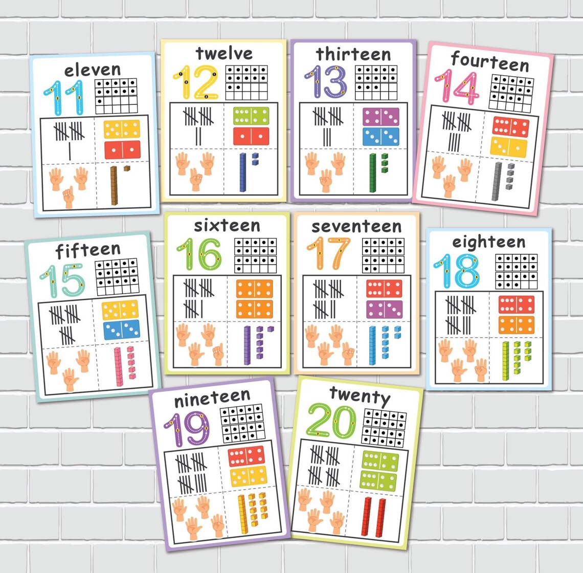 Number Sense Posters 1-20. Preschool Math Activities, Number ...