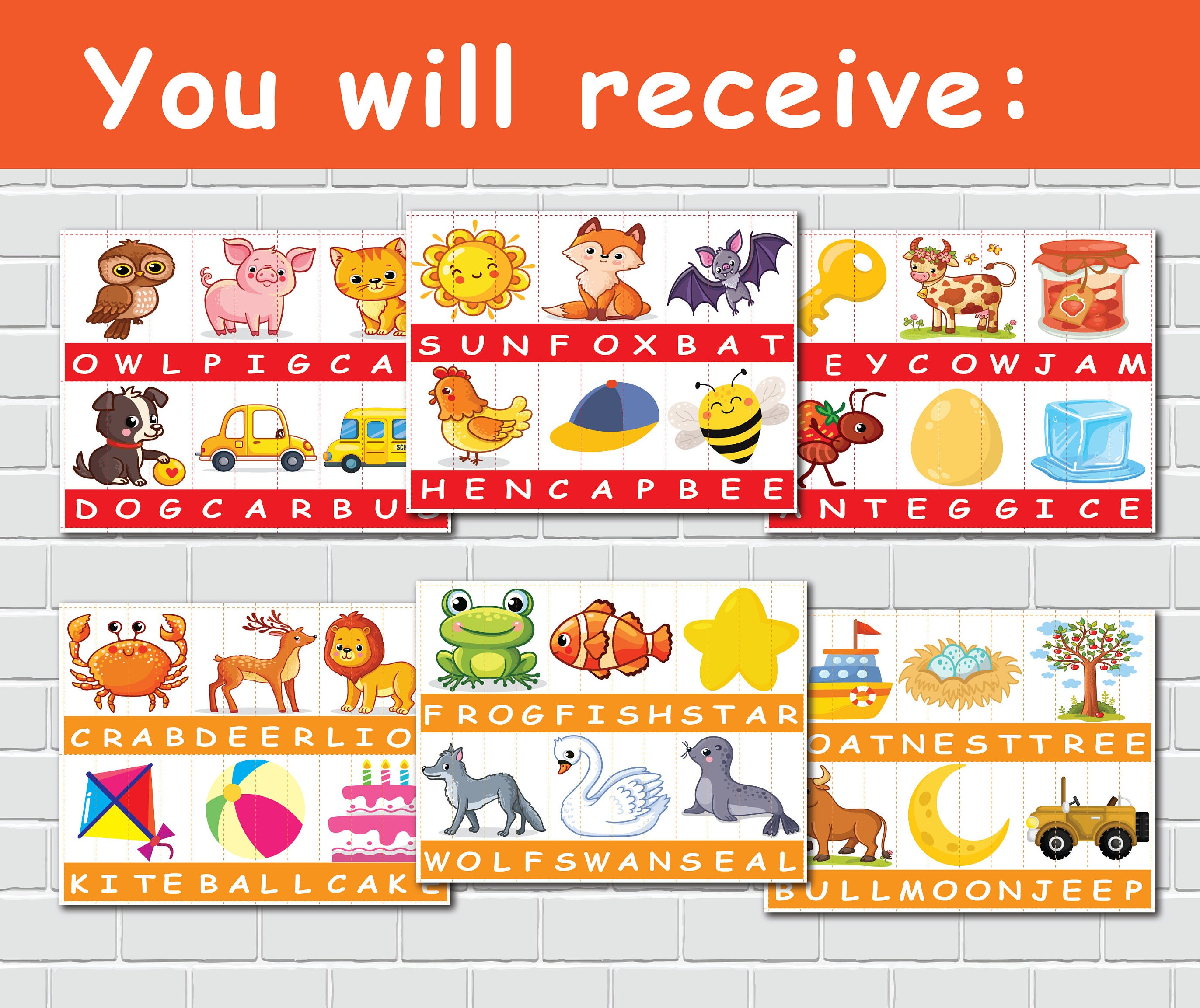 Word Puzzle Printable Activity Preschool Worksheets & - Etsy