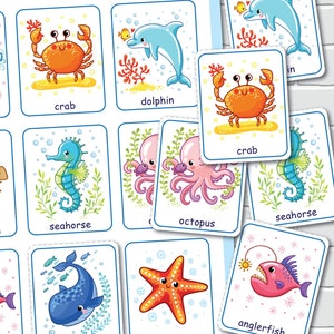Ocean Animals Busy Book Pages, Matching Activity, Toddler Learning ...