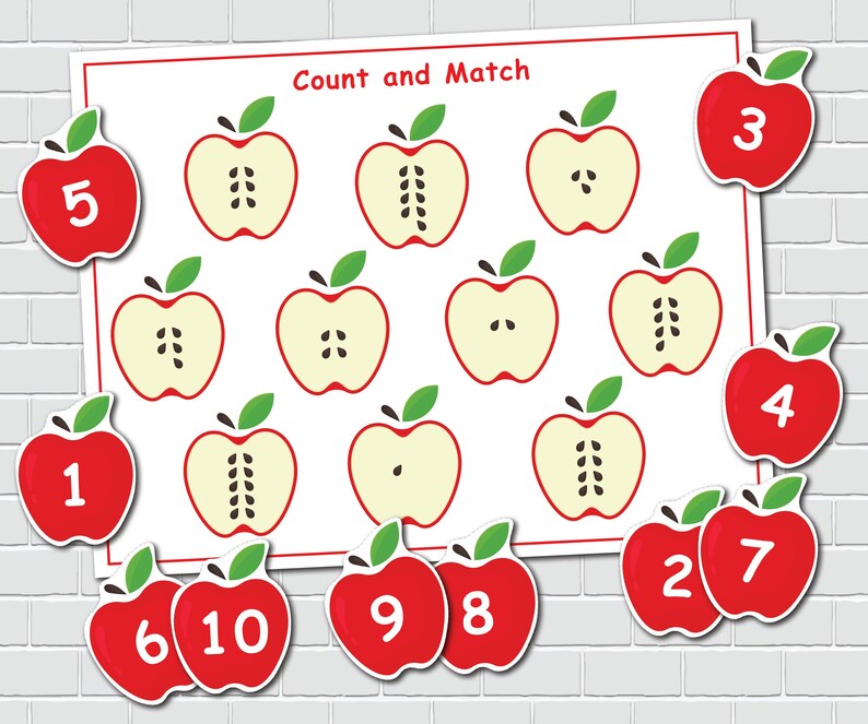 Toddler Busy Book Page Count and Match Preschool Worksheets - Etsy