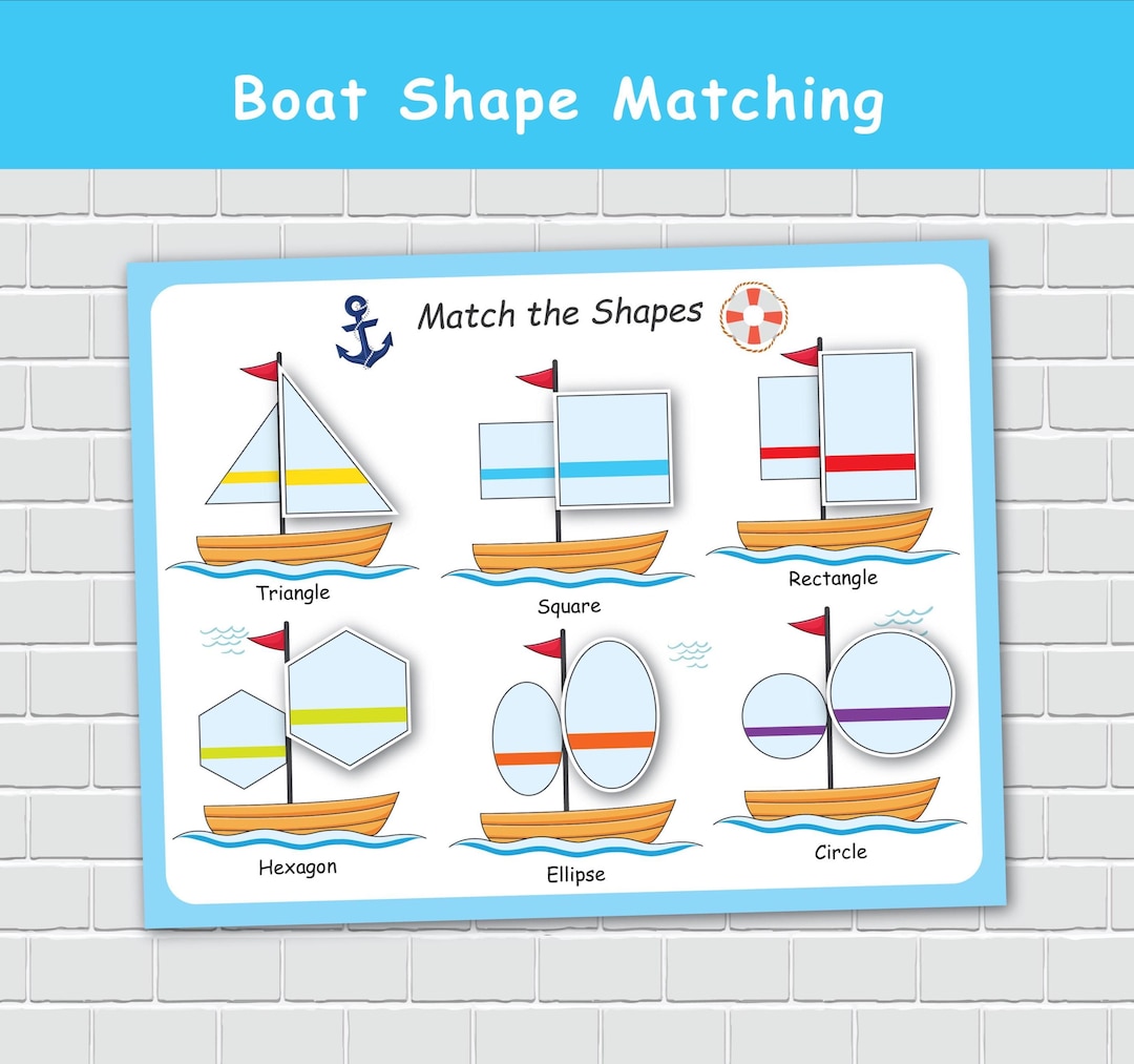 Boat Shapes Matching Activity: Preschool Learning (digital Download ...