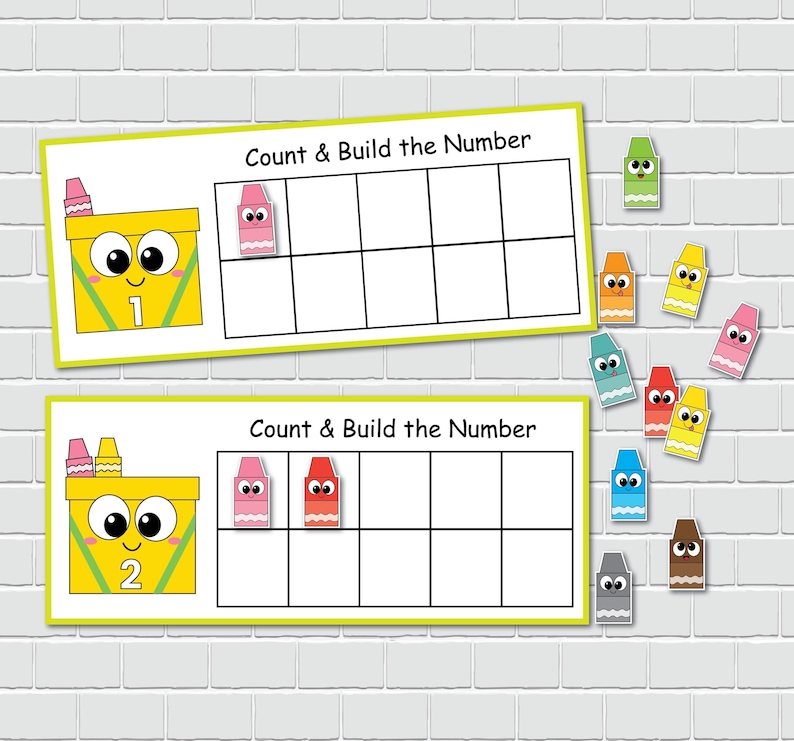 Crayon Ten Frame Activity, Preschool Math, Number Recognition ...
