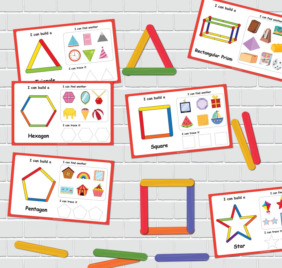 Popsicle Sticks Shapes Activity for Preschool and Kindergarten, Fine ...