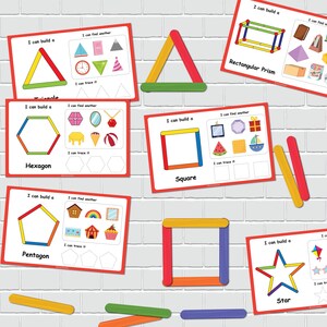 Popsicle Sticks Shapes Activity for Preschool and Kindergarten, Fine ...