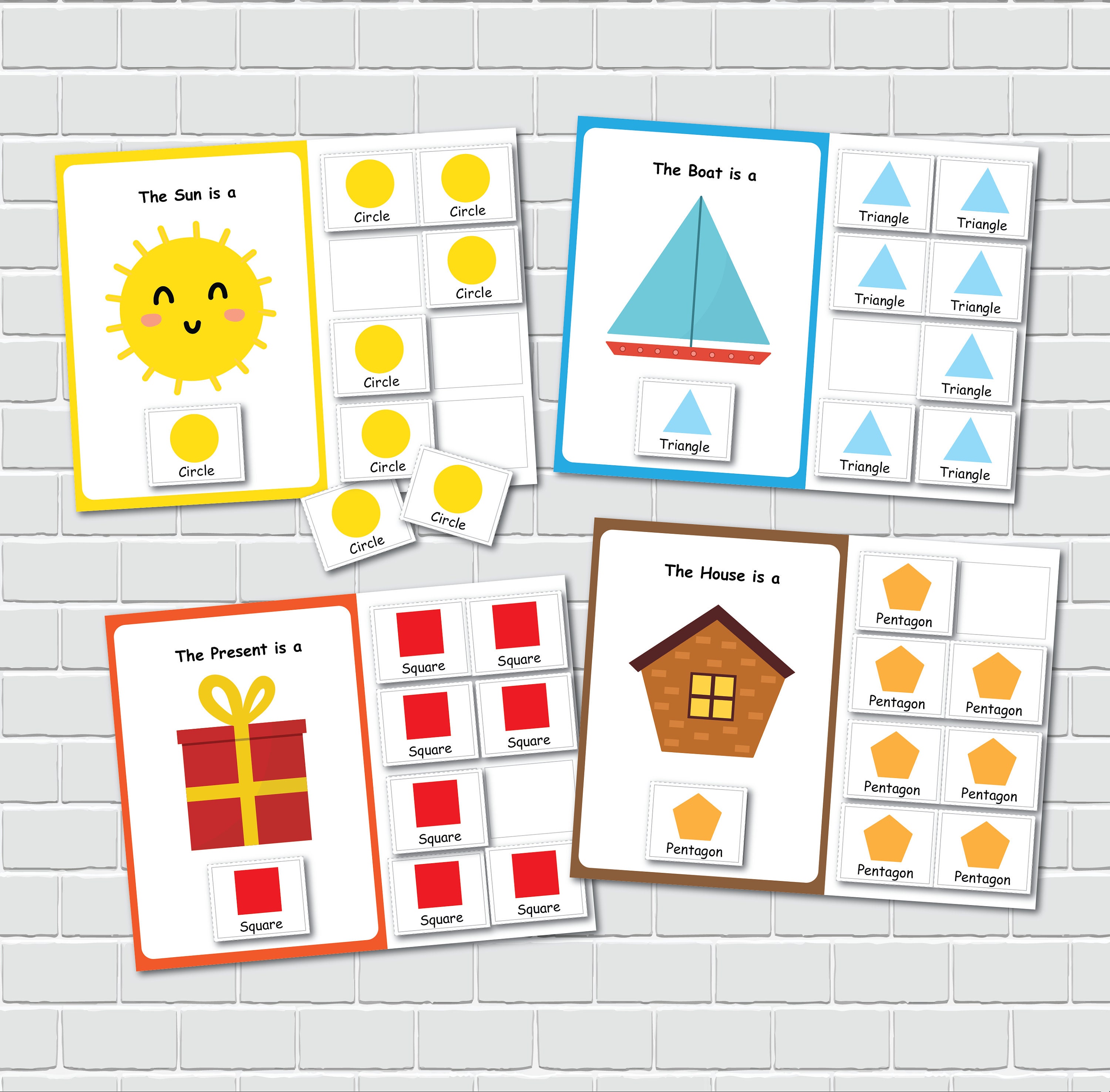 Errorless Shape Matching Games and Activities for Kids, File Folder ...