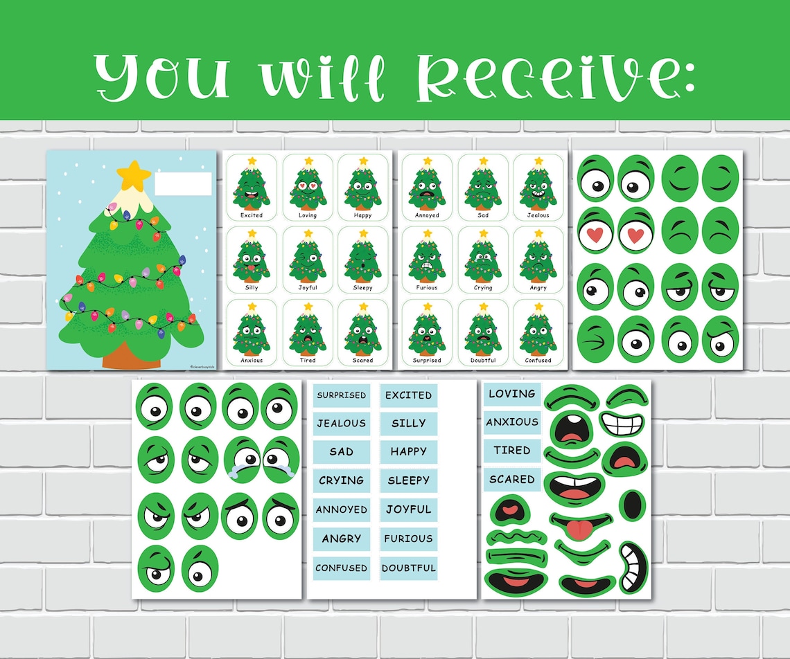 Christmas Tree Emotions Activity for Kids Preschool Feelings - Etsy