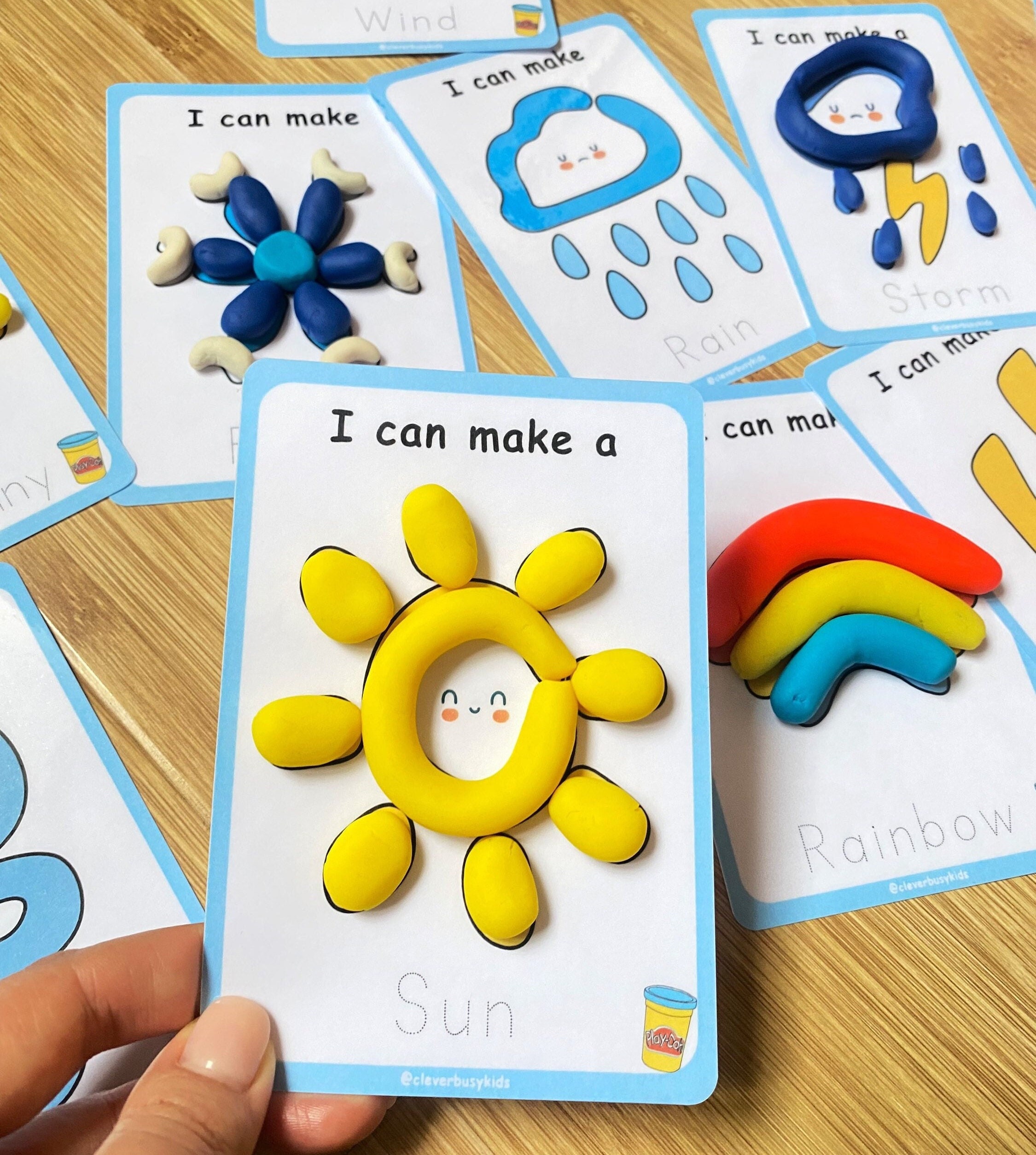 Weather Play Doh Mats, Printable Play Dough, Montessori Play Doh ...