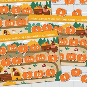 Addition and Subtraction Fall Activity, Preschool Math Activities ...