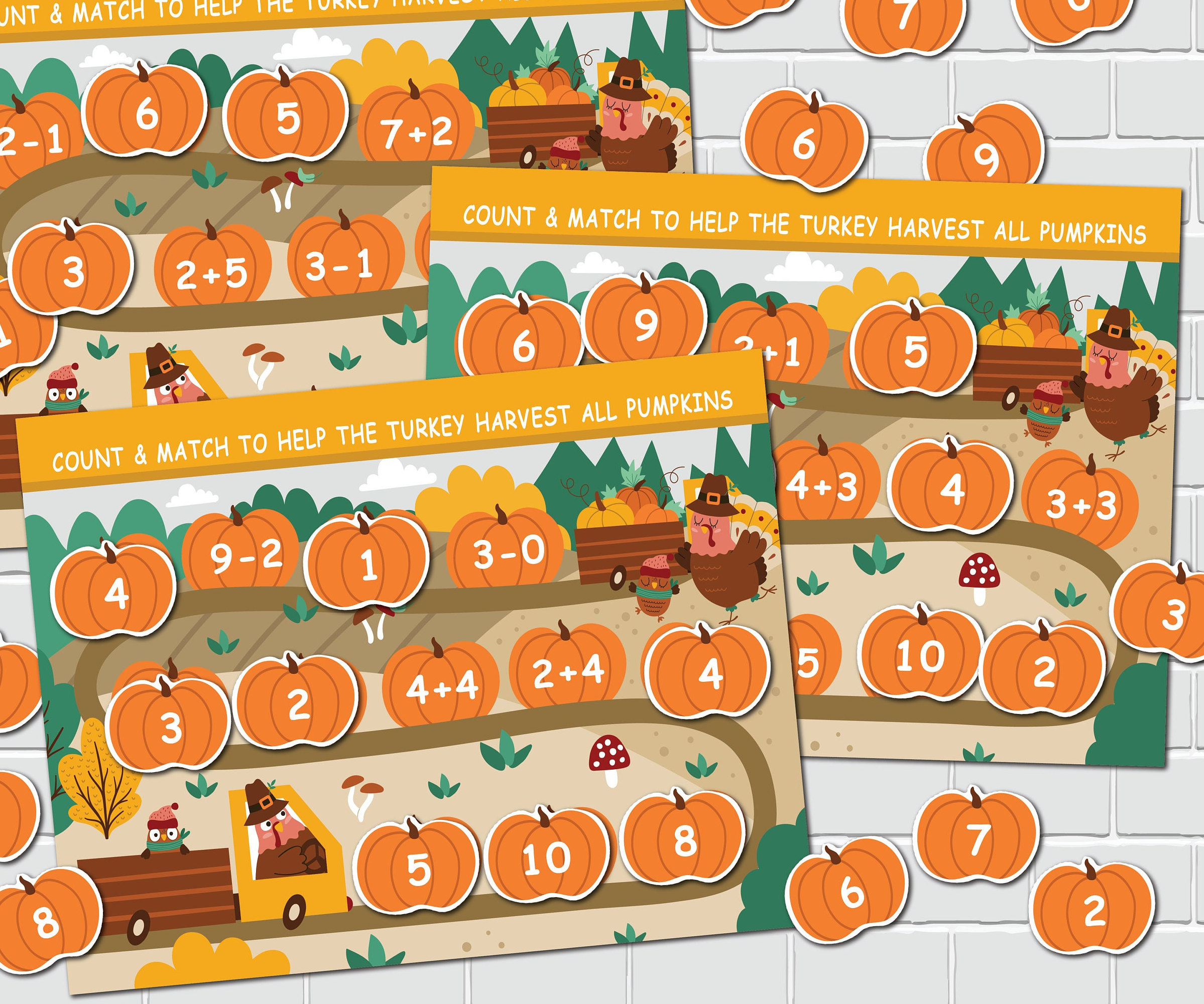 Addition and Subtraction Fall Activity, Preschool Math Activities ...