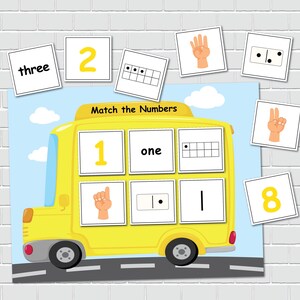 Numbers 1-10 Matching Activity for Kids. Toddler Count and Match Game ...