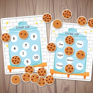 Cookie Jar Counting Activity, Matching Numbers 1-10 Count, Homeschool ...