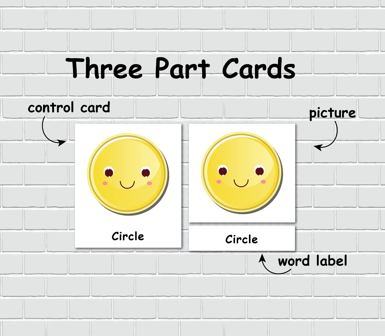 2D Shapes Flashcards, Three Part Flash Cards, Geometric Shapes ...