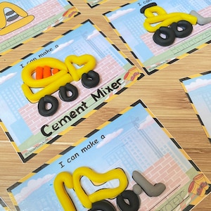 Construction Play Dough Mats, Trucks Printable Play Doh, Preschool ...